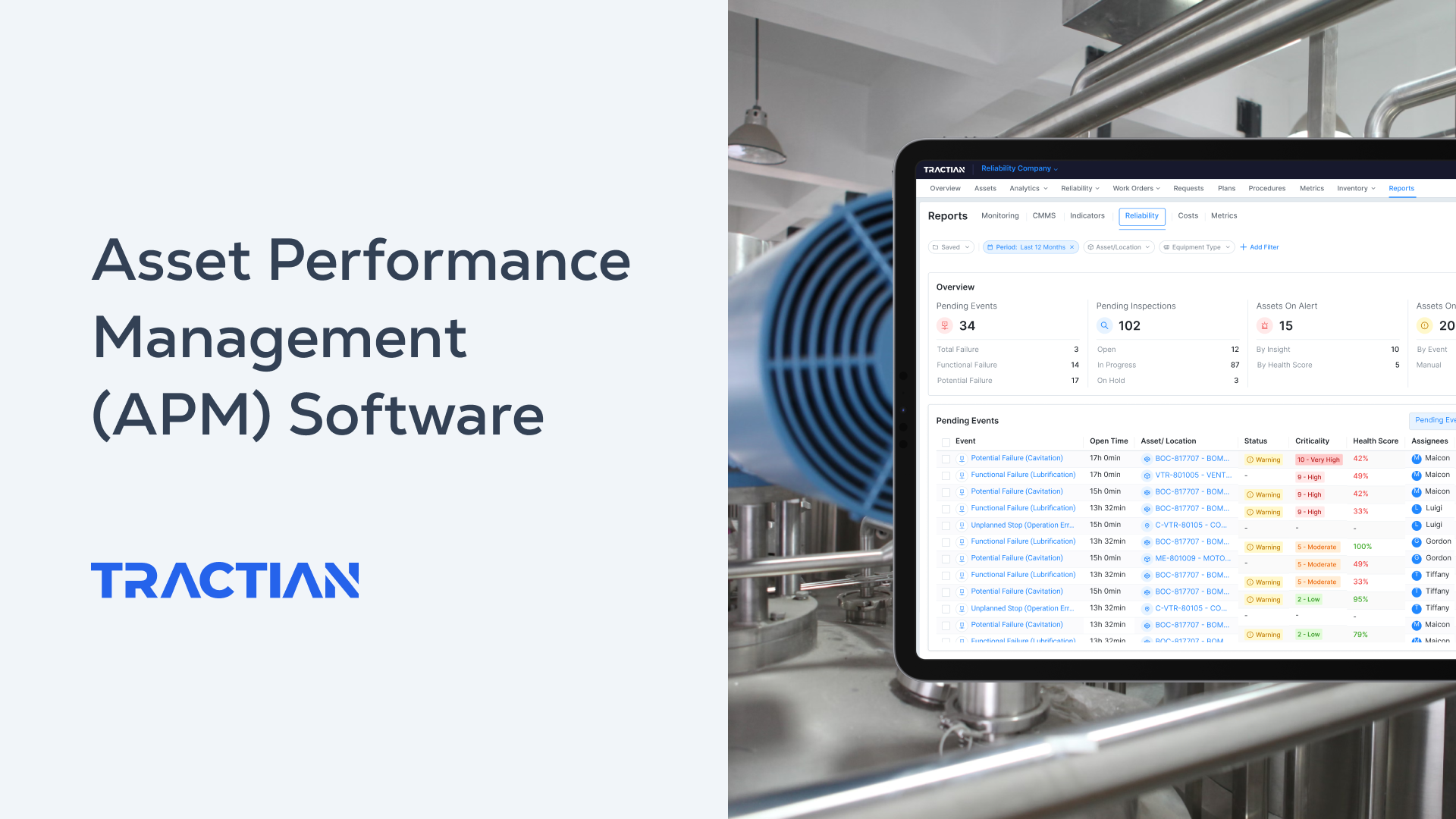 Asset Performance Management Apm Software Tractian