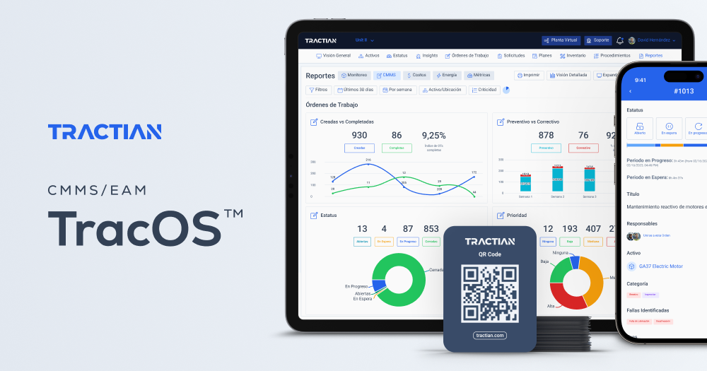 TracOS™ - Software CMMS para gestión de activos - TRACTIAN
